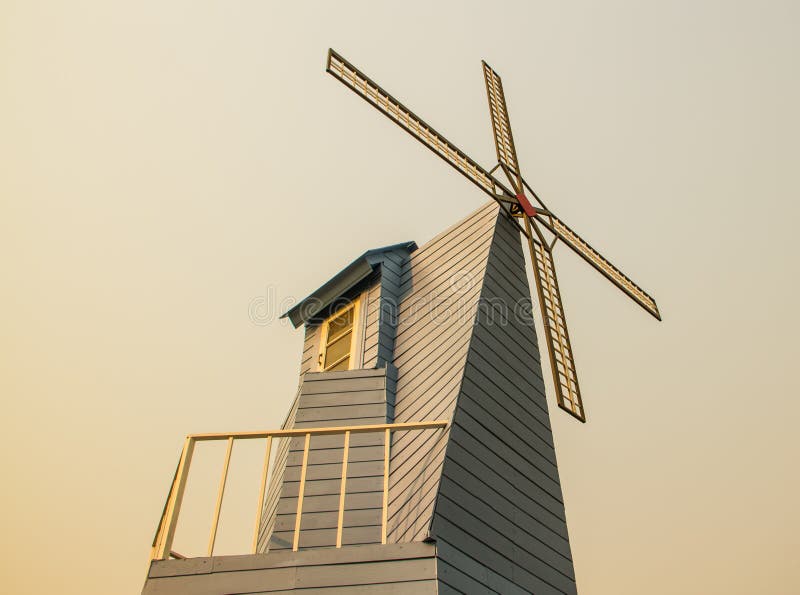 Blue windmill stock image. Image of cone, landmark, door - 40253947
