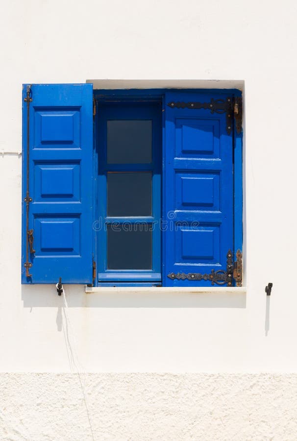 Blue window, Greece stock image. Image of blue, vintage - 52636485