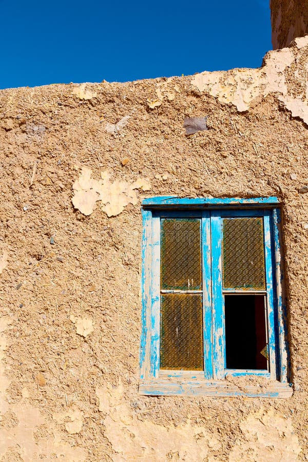 Window in Morocco Africa Old Construction and Brown Wall Stock Photo ...