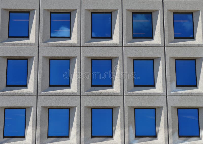Blue Windows Beautiful Symmetry Stock Image - Image of design, building ...