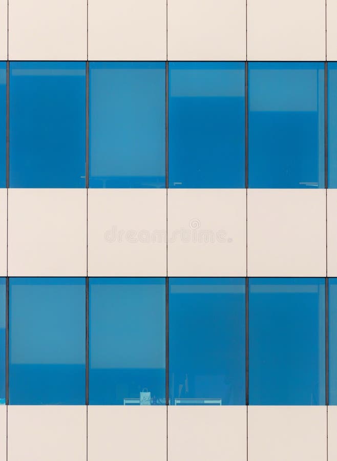 Blue Windows of an Office Building Stock Image - Image of office ...