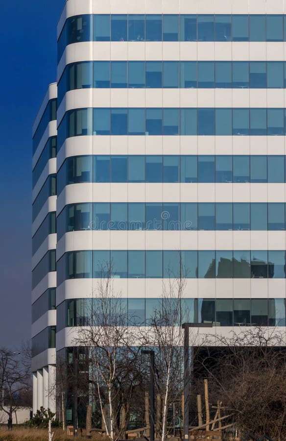 Blue Windows of an Office Building Stock Photo - Image of built ...