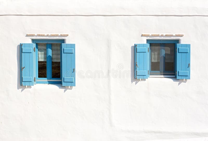 Blue windows stock photo. Image of wall, mediterranean - 93834754