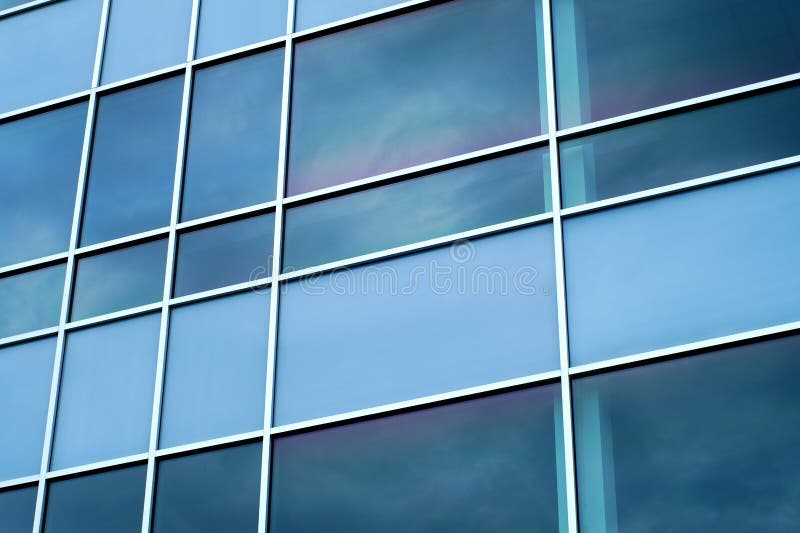 Blue Squares Window Office Modern Perspective Background Stock Image ...
