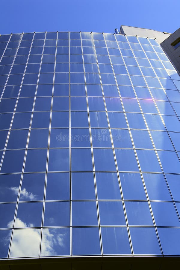 Blue Windows of Tall Building Stock Image - Image of architectural ...