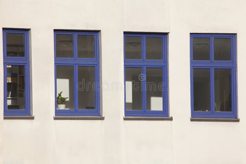 Blue windows stock image. Image of modern, stone, bremen - 95187923