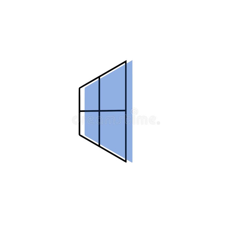 Blue Windows on a White, Logo, Icon Stock Illustration - Illustration ...