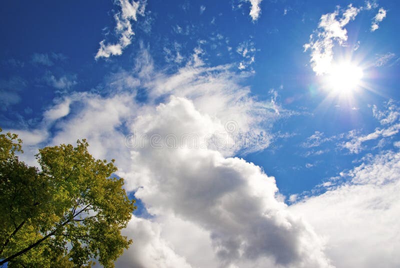 Blue windy sky clouds stock image. Image of fluffy, sunshine - 156663109