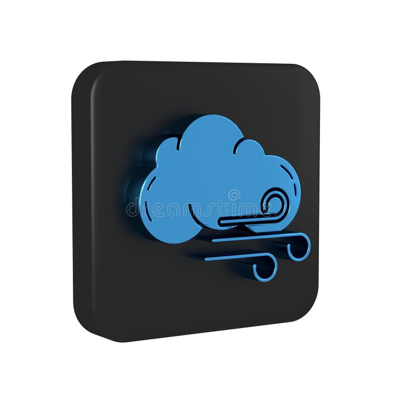 Blue Windy Weather Icon Isolated on Transparent Background. Cloud and ...