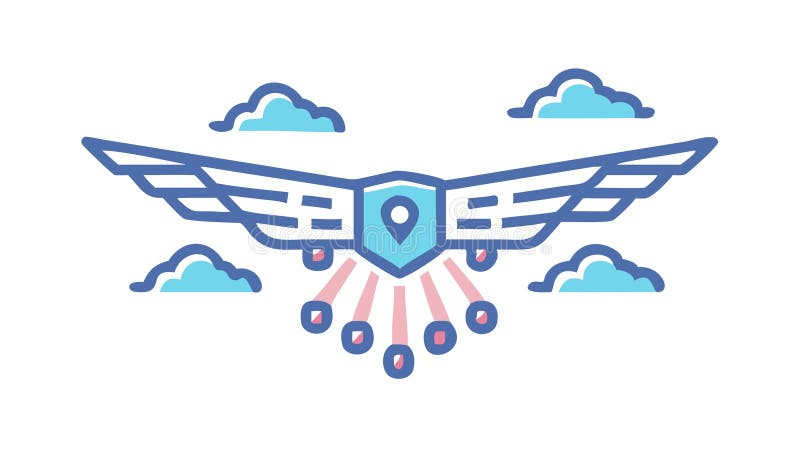 Blue Winged Abstract Symbol, Symbolizing Freedom and Digital Evolution ...