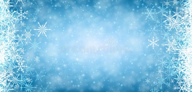 Blue Winter Banner with Snowflakes. Stock Vector - Illustration of ...