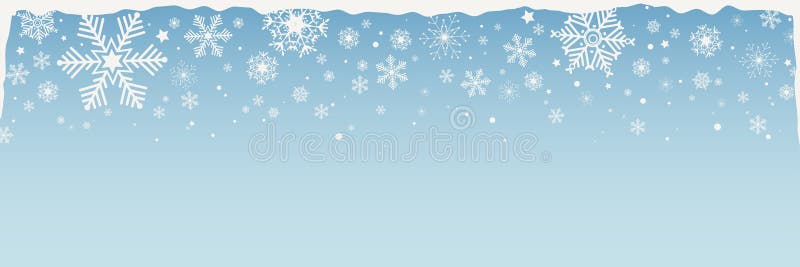 Christmas Winter Blue Banner Background with Abstract Snowflakes Stock ...