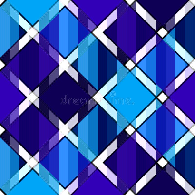 Blue Winter Color Diagonal Check Plaid Seamless Pattern Stock Vector ...