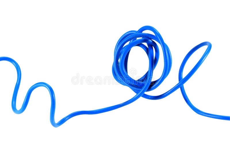Blue Wire Cable of Usb and Adapter Isolated on White Background ...