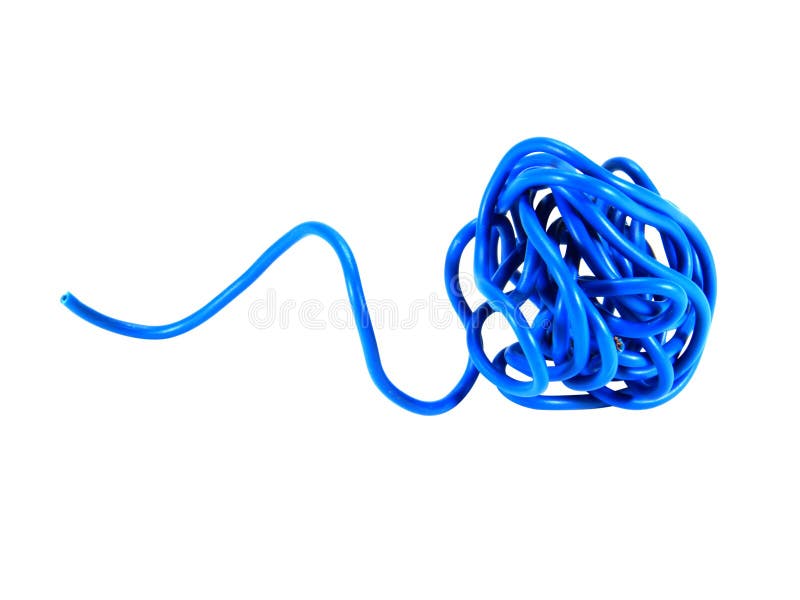 Blue Wire Cable of Usb and Adapter Isolated on White Background ...