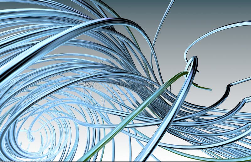 Blue Wire Line Isolated on White Background, 3d Rendering Stock ...