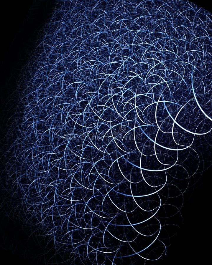 Blue Wire Net - Fractal Art Stock Illustration - Illustration of night ...