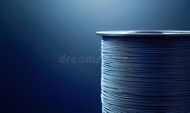 Blue Wire on a Spool stock illustration. Illustration of fiber - 367818307