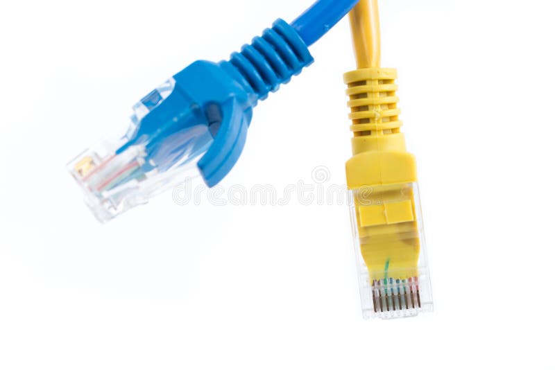 Blue Wired LAN Cable on White Stock Image - Image of white, wired: 63631483