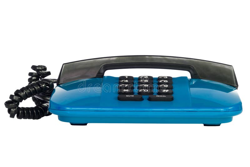 Blue Telephone stock photo. Image of office, caller, dial - 126224