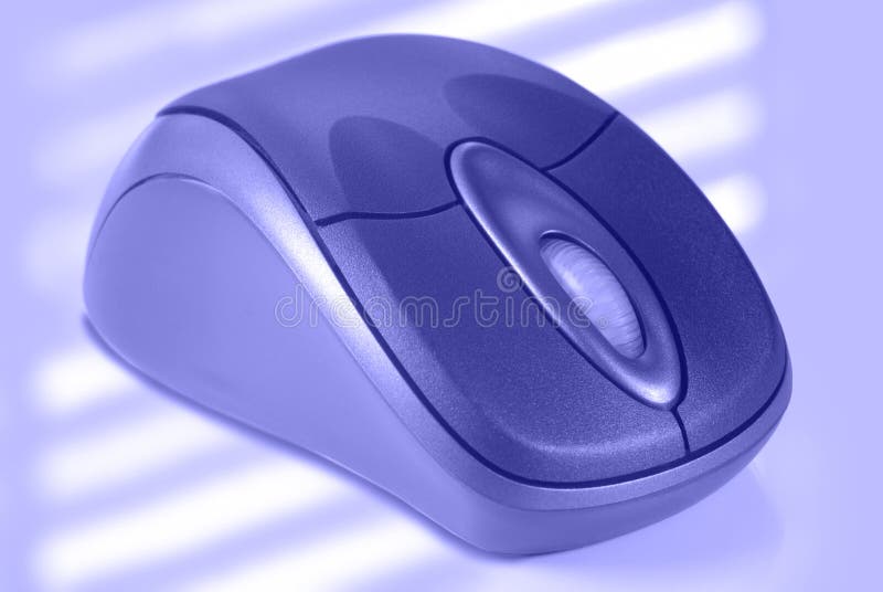 Blue Wireless Computer Mouse Stock Image - Image of electrical, mouse ...