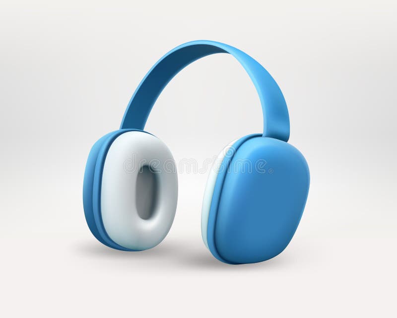 Blue Wireless Headphones Isolated on White Background. Gamebling ...