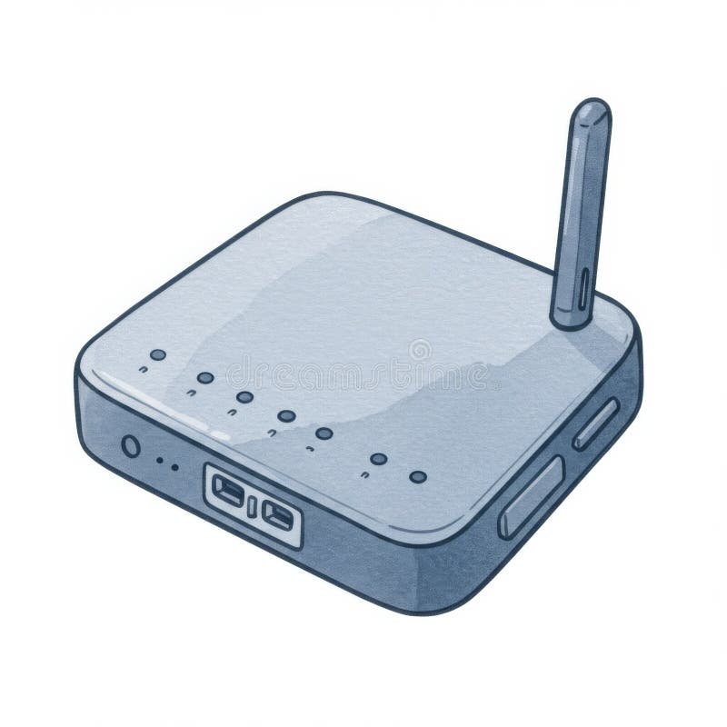 Blue Wireless Router Illustration Stock Illustration - Illustration of ...