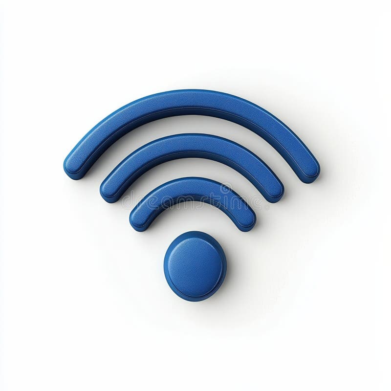 Blue Wireless Signal Icon on a White Background Representing ...