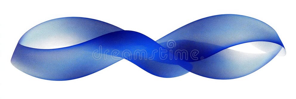 Blue Wispy Ribbon Effect, Dynamic Flowing Shape with Varied Line ...