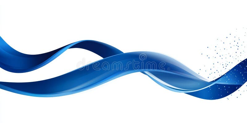 Blue Wispy Ribbon Effect, Moving Horizontally with Varied Line ...