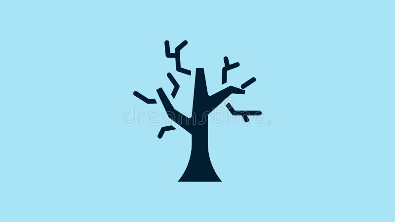 Blue Withered Tree Icon Isolated on Blue Background. Bare Tree. Dead ...