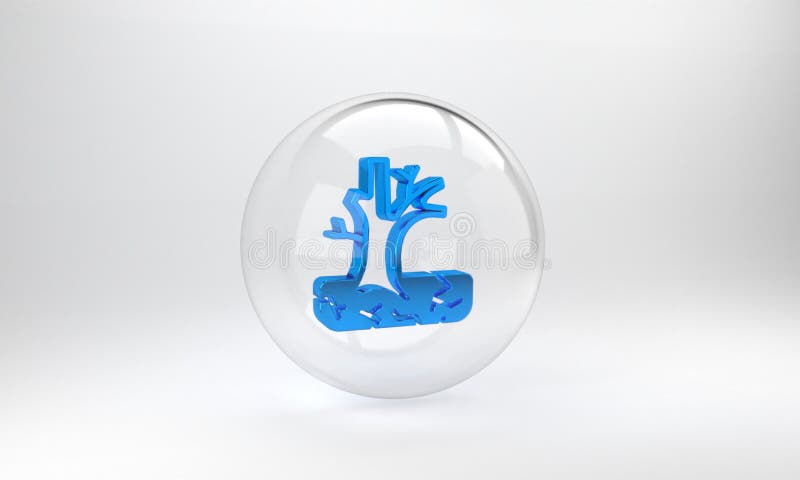 Blue Withered Tree Icon Isolated on Grey Background. Bare Tree. Dead ...