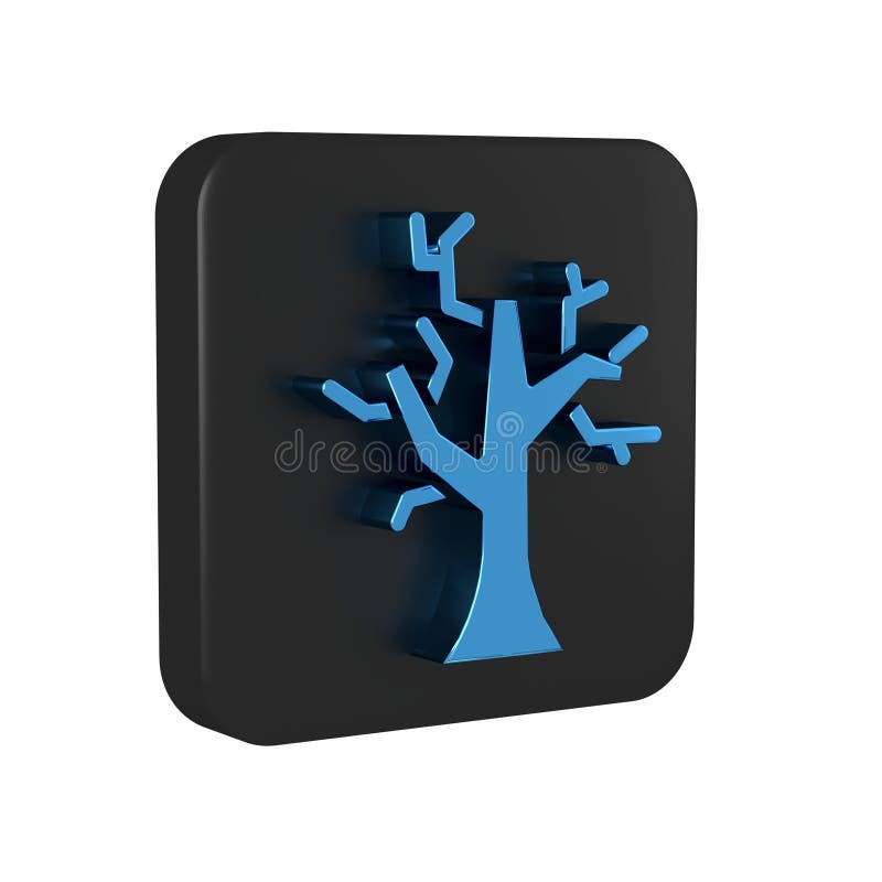Blue Withered Tree Icon Isolated on Transparent Background. Bare Tree ...