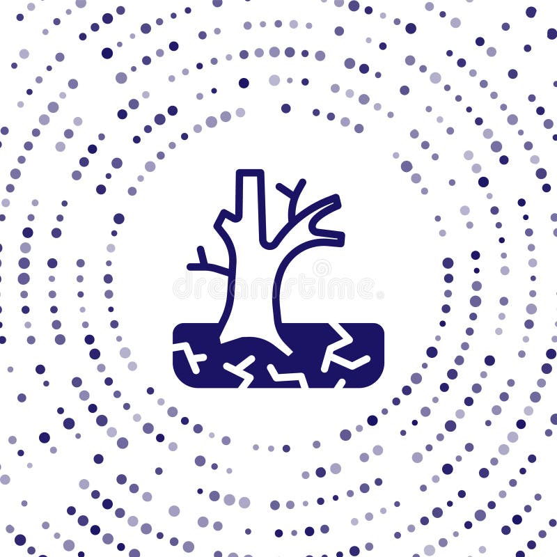 Blue Withered Tree Icon Isolated on White Background. Bare Tree. Dead ...