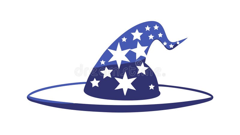 Blue Wizard Hat with Stars Icon, Vector Design Generative AI Stock ...