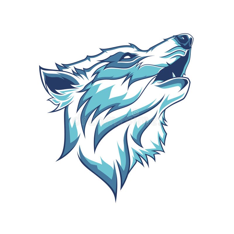 Blue Wolf Head cool stock vector. Illustration of collection - 277076021