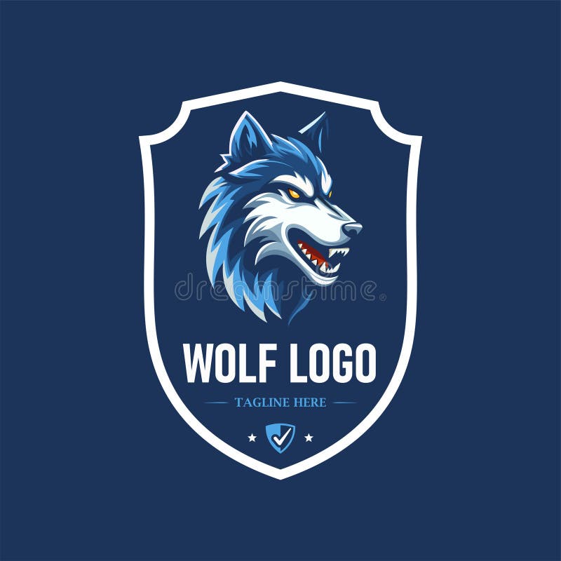 Blue Wolf Head Theme Logo Template Vector Stock Vector - Illustration ...