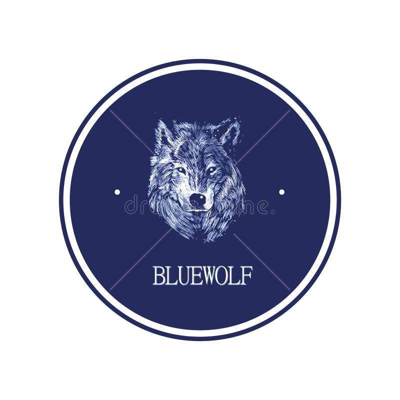 Blue Wolf Mascot Vector Illustration Stock Vector - Illustration of ...