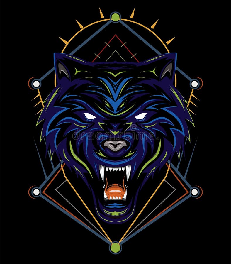 Set of Wolves Head Vector Illustration. Wolf Drawing in Engraving Style ...