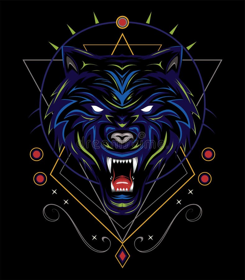 Blue Wolf Vector Illustration, Head Wolves Stock Illustration ...