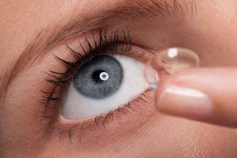 Beautiful Human Eye and Contact Lens Isolated Stock Image - Image of ...