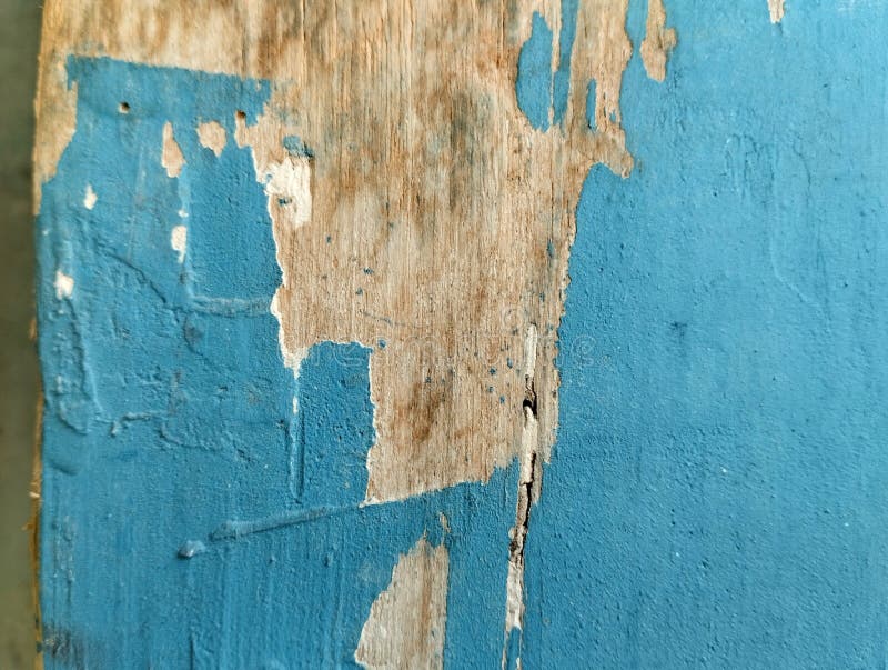 The Blue Wood Paint is Peeling Stock Photo - Image of material, board ...