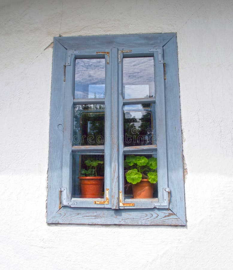 Blue wood window closed stock image. Image of close, ancient - 83455377