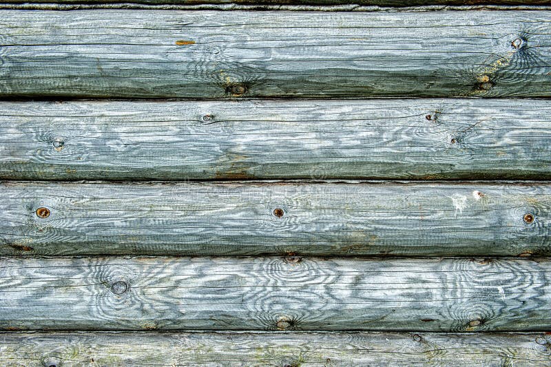 Blue Wooden Background. Texture of the Tree on Round Logs in Blue Stock ...