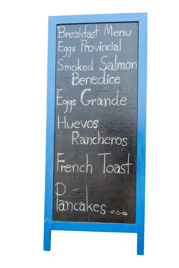Blue Wooden Framed Breakfast Menu Stock Photo - Image of blank, lesson ...
