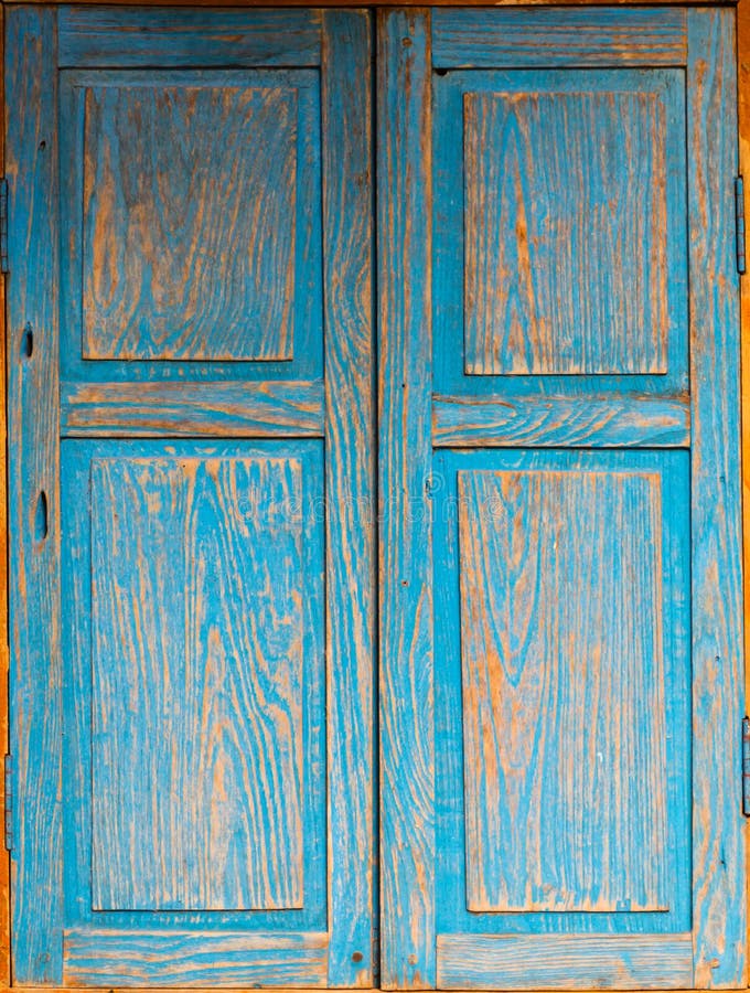 The Blue Wooden Window Vintage Style Stock Image - Image of painted ...