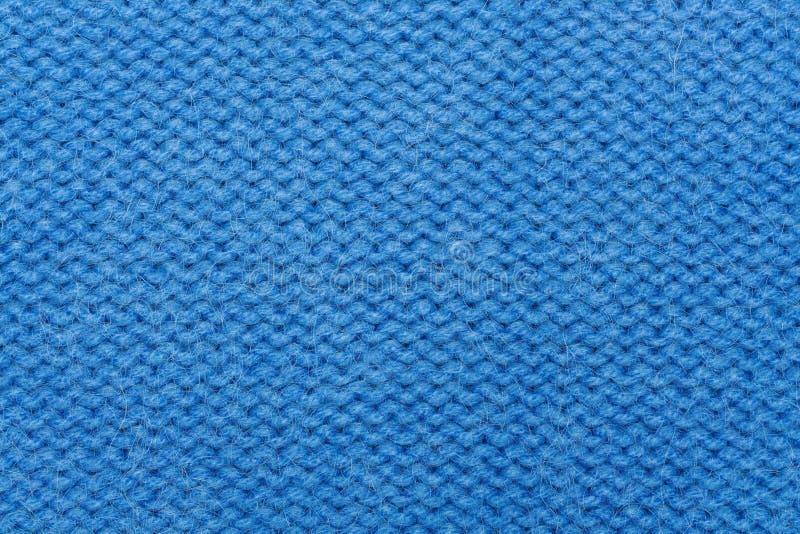 Blue Knitted Fabric Texture Stock Photo - Image of pullover, detail ...