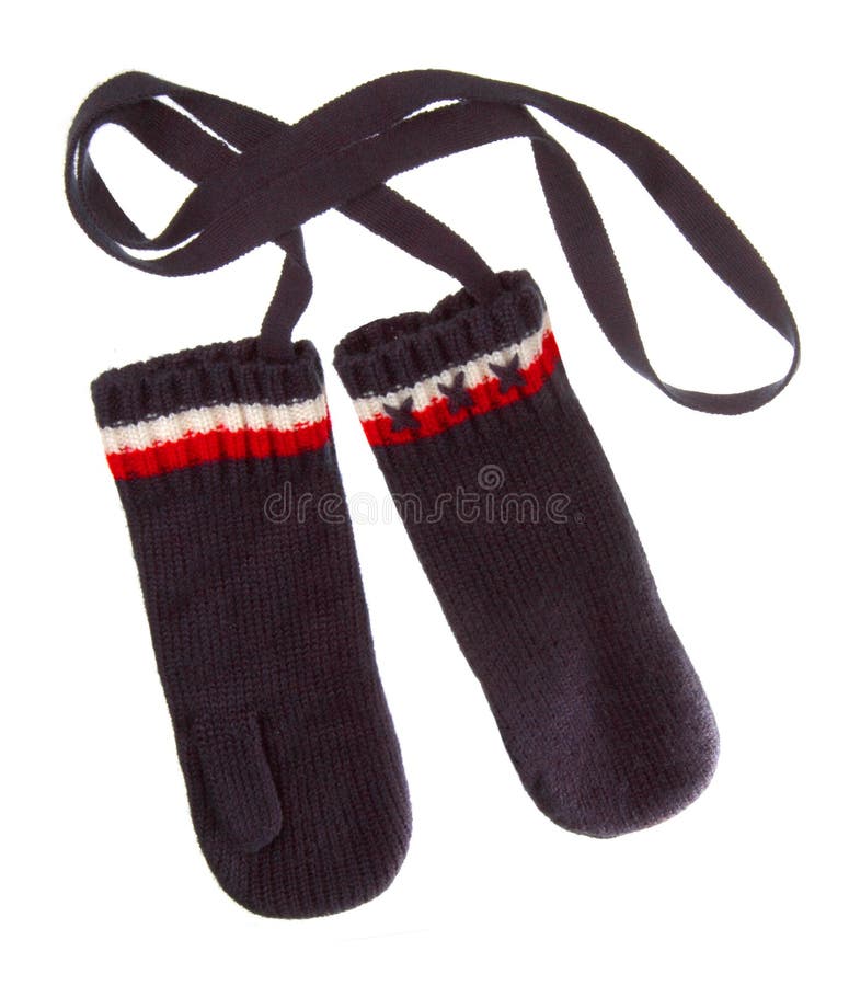 Blue woolen winter mittens stock photo. Image of active - 35468150