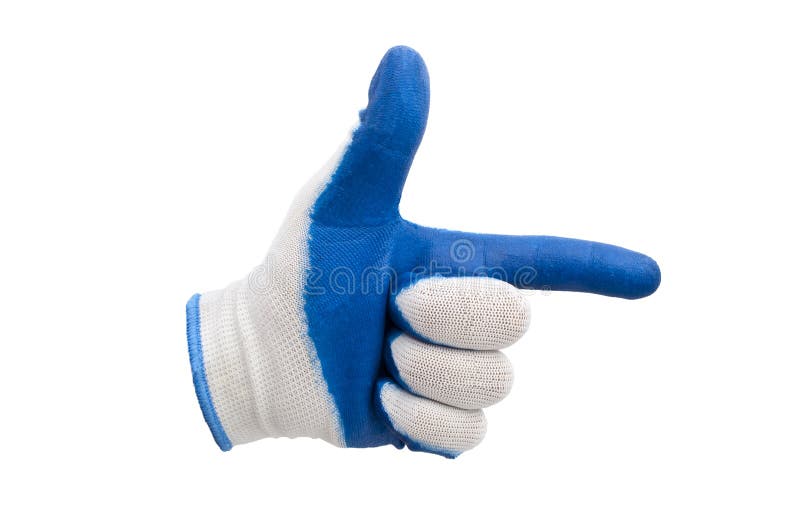 Blue work gloves isolated stock image. Image of private - 43430621