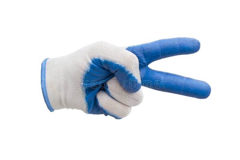 Blue work gloves isolated stock photo. Image of safety - 43216838
